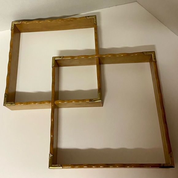 Wall Decor | Vintage Mid Century Modern Wooden Square Box Shelves ...